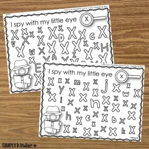 Letter X I Spy Activities - Simply Kinder + Printable Membership