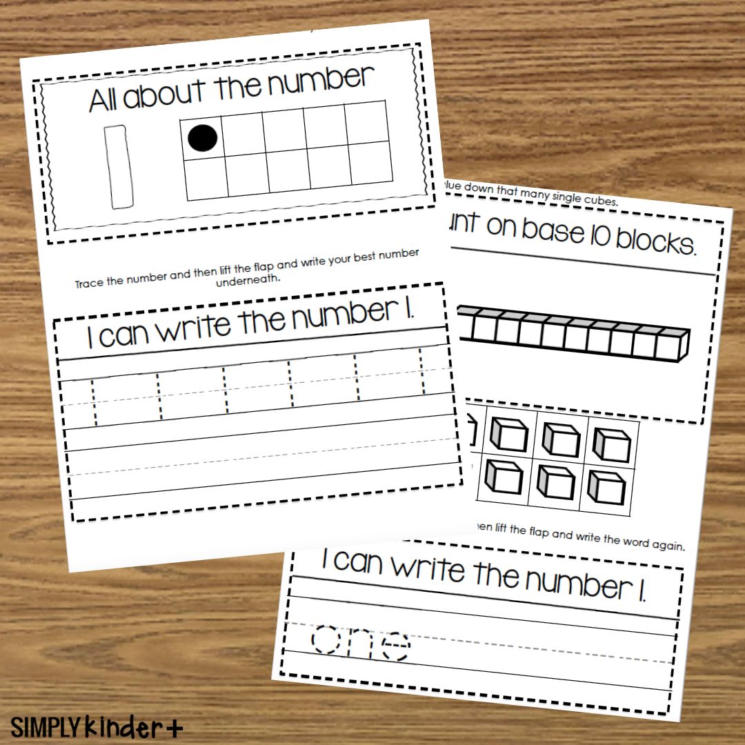 Number 1 Interactive Notebook - Simply Kinder + Printable Membership