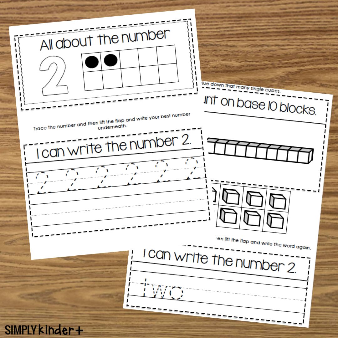 Number 2 Interactive Notebook - Simply Kinder + Printable Membership