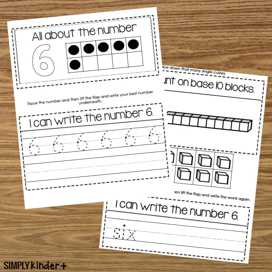Number 6 Interactive Notebook - Simply Kinder + Printable Membership