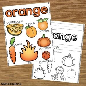 Color Orange Activities - Simply Kinder + Printable Membership