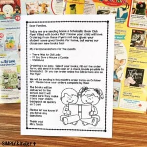Scholastic Book Letter - Simply Kinder + Printable Membership