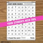 Too Sight Word Search - Dolch Primer - Simply Kinder + Printable Membership