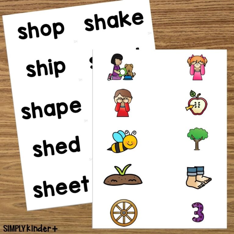 SH Digraph Word Kit - Simply Kinder + Printable Membership