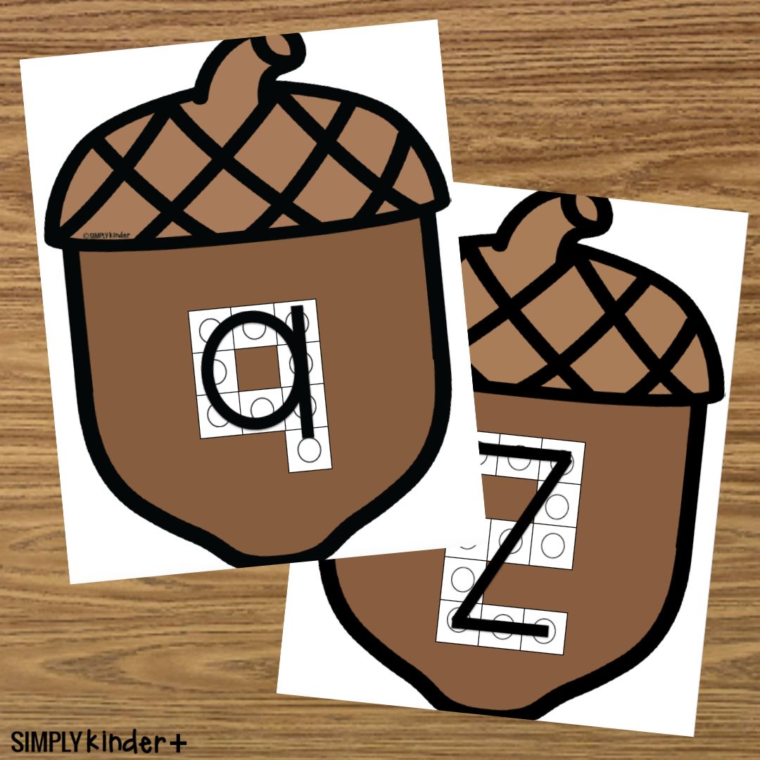 Lowercase Acorn Alphabet Snap Block Cubes Center - Simply Kinder ...
