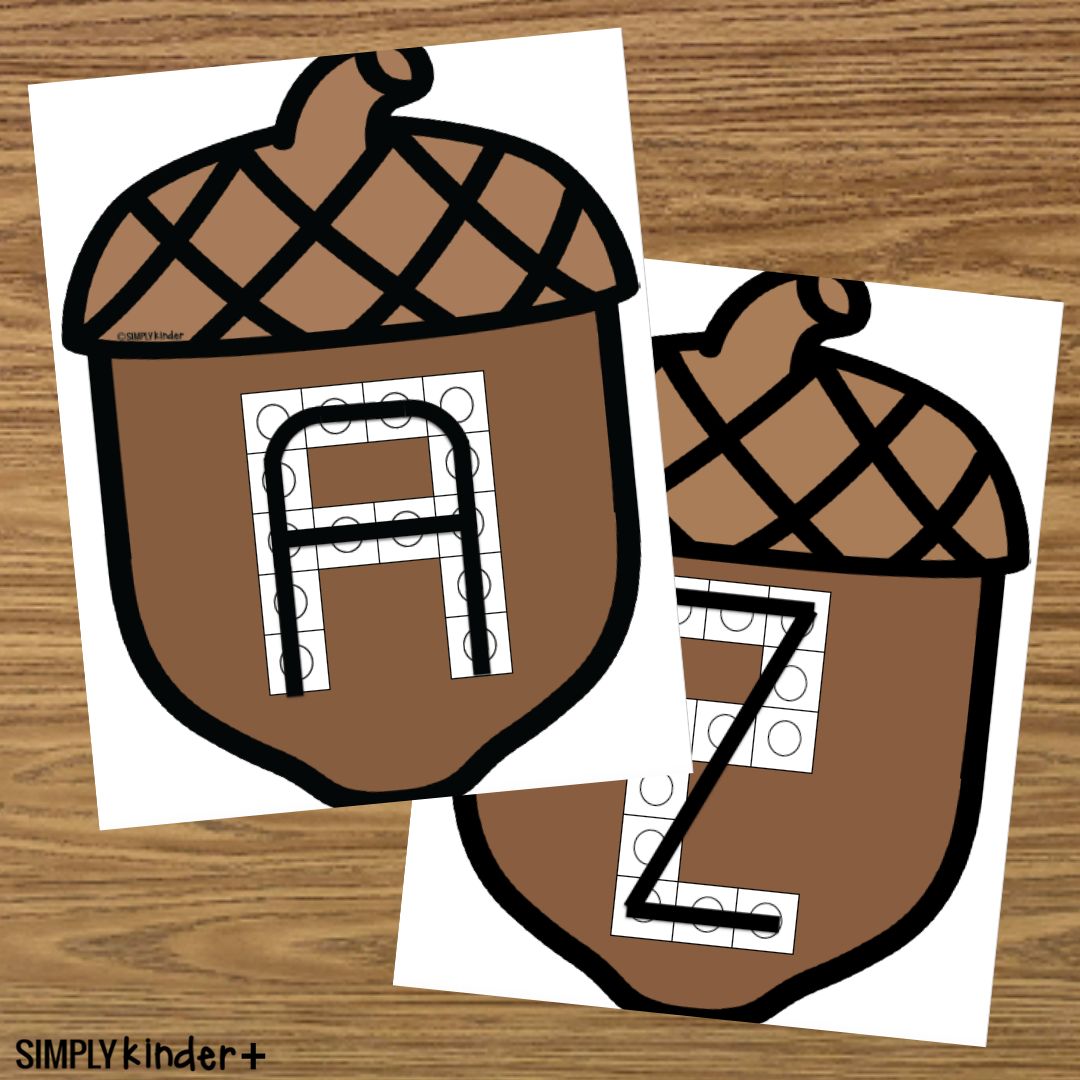 Uppercase Acorn Alphabet Snap Block Cubes Center - Simply Kinder ...