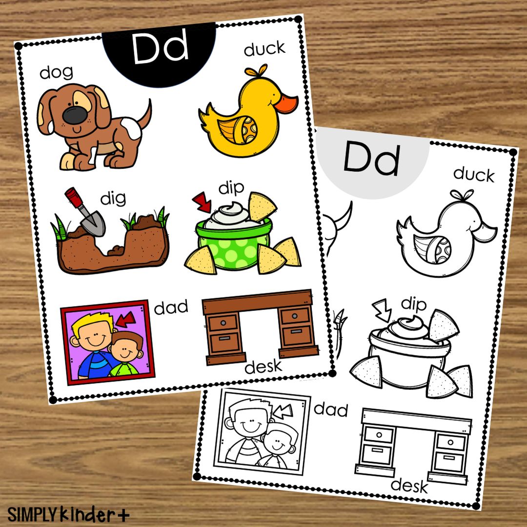 Letter D Alphabet Poster - Simply Kinder + Printable Membership