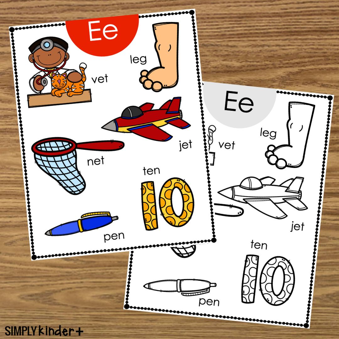 Letter E Alphabet Poster - Simply Kinder Plus