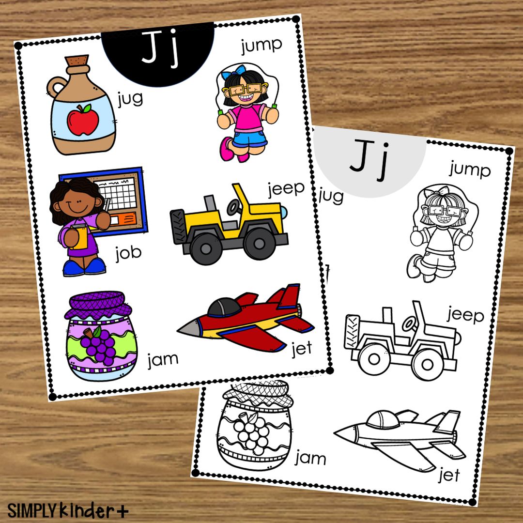 Letter J Alphabet Poster - Simply Kinder + Printable Membership