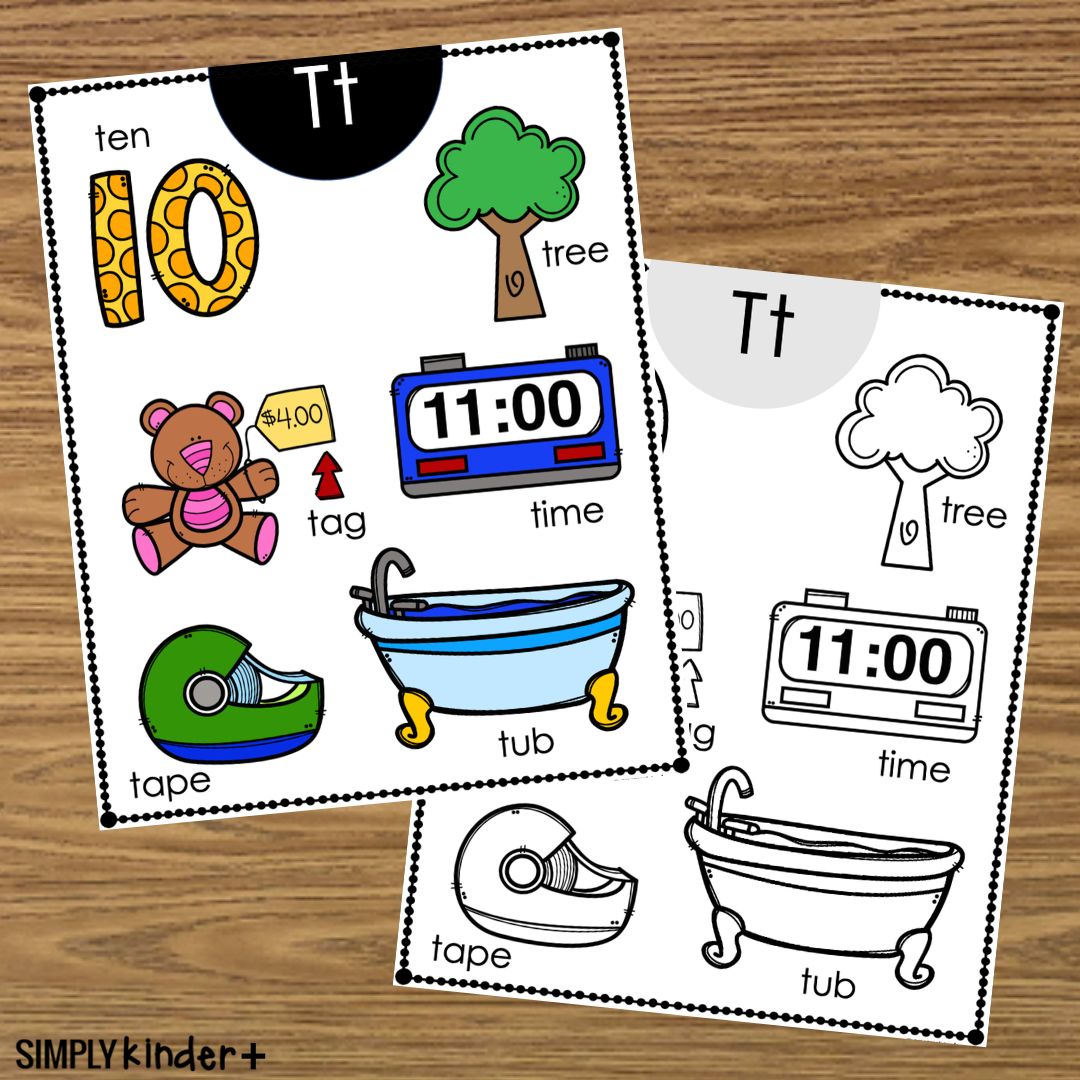 Letter T Alphabet Poster - Simply Kinder + Printable Membership