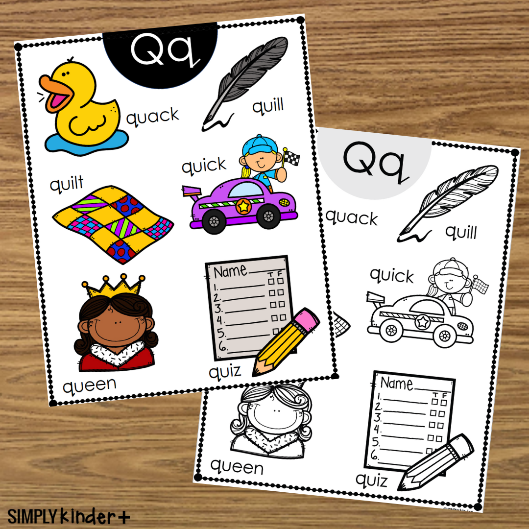 Letter Q Alphabet Poster - Simply Kinder Plus