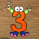 Number Three (3) People Craft - Simply Kinder + Printable Membership