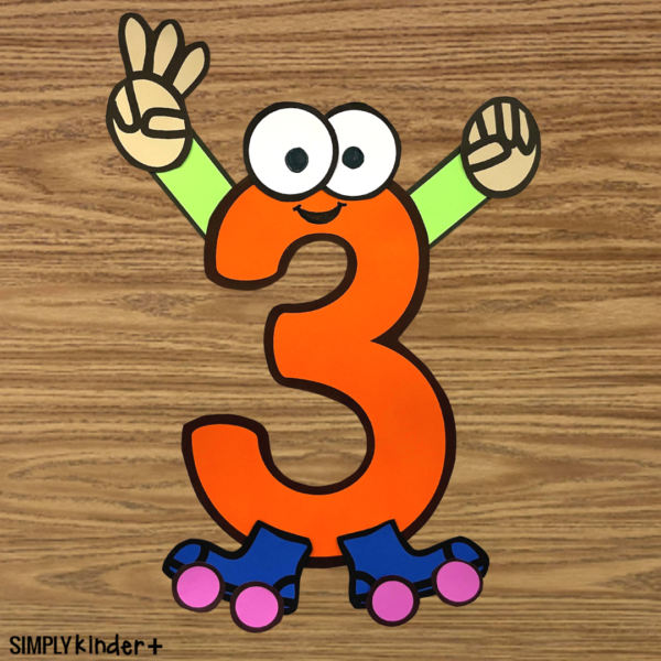Number Three (3) People Craft - Simply Kinder + Printable Membership