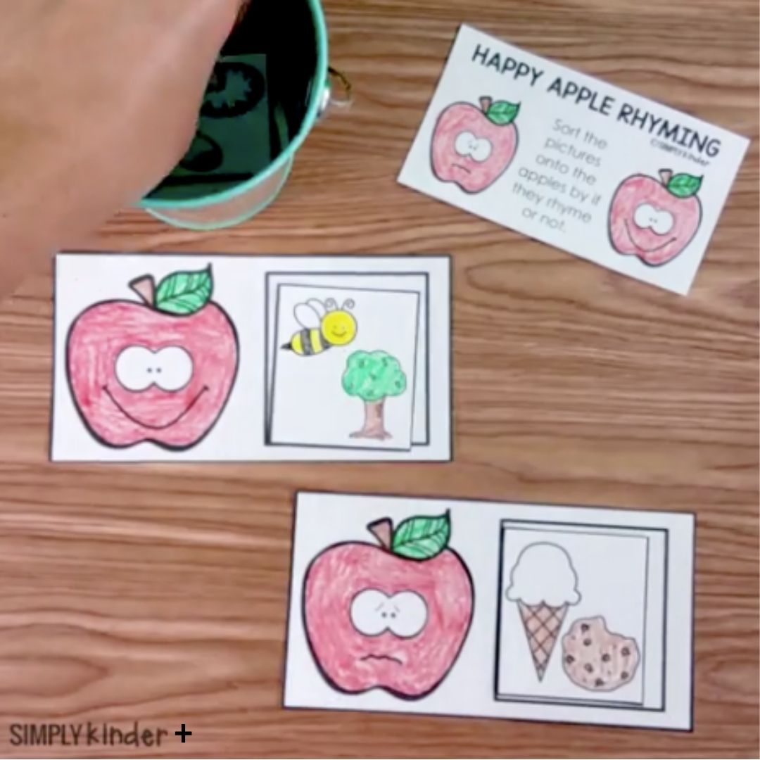 Apple Rhyming Send Home Center - Simply Kinder Plus