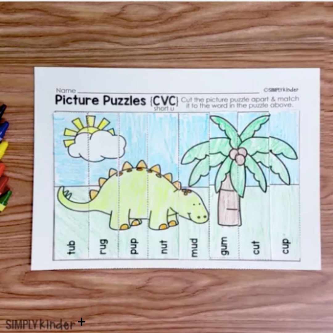 CVC Short U Picture Puzzles - Simply Kinder Plus