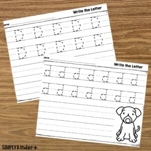 Letter D Write the Letter Page - Simply Kinder Plus