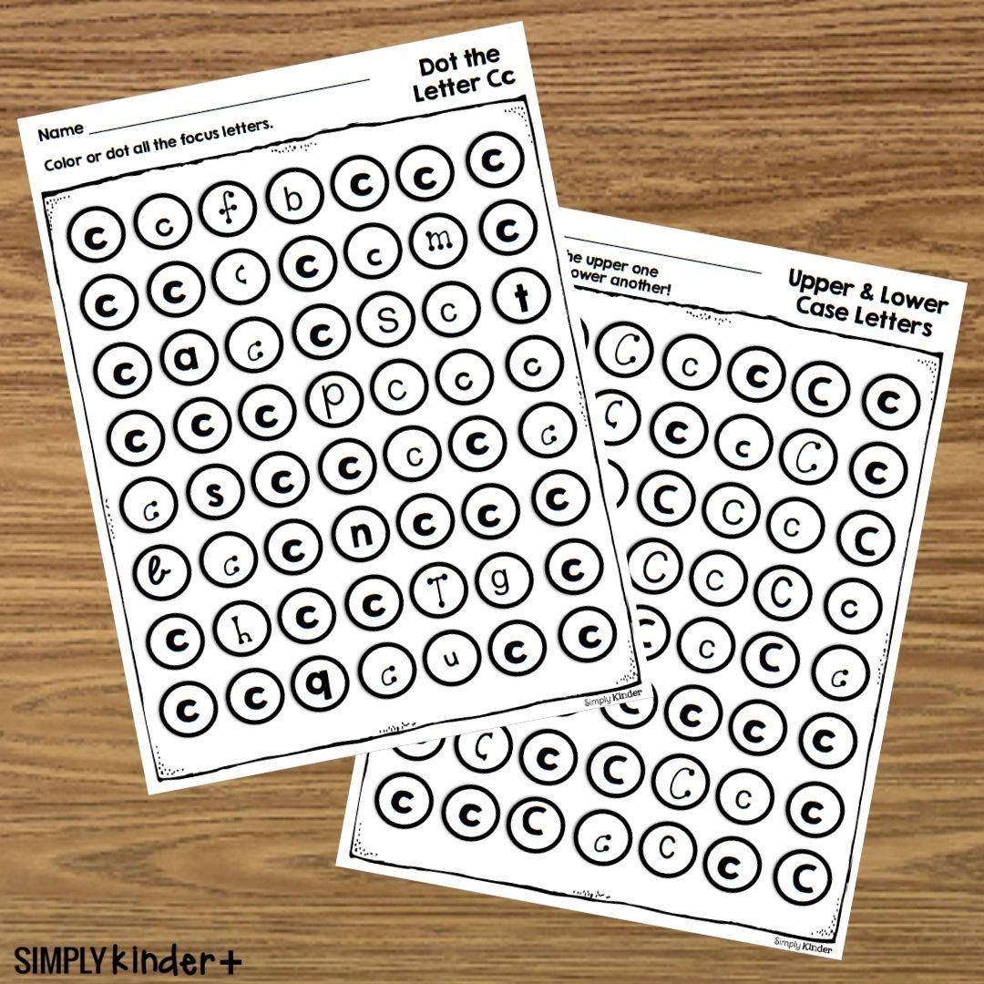 Letter C Dot Sheets - Simply Kinder + Printable Membership