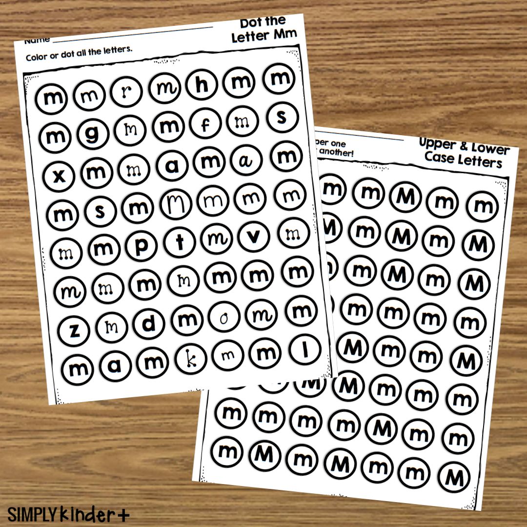 Letter M Dot Sheets - Simply Kinder + Printable Membership