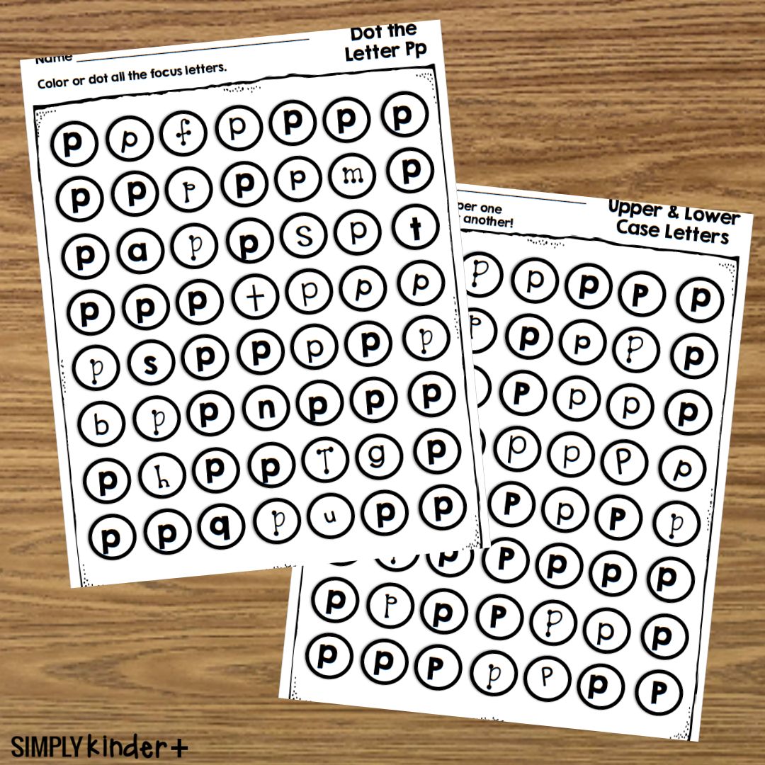 Letter P Dot Sheets - Simply Kinder + Printable Membership