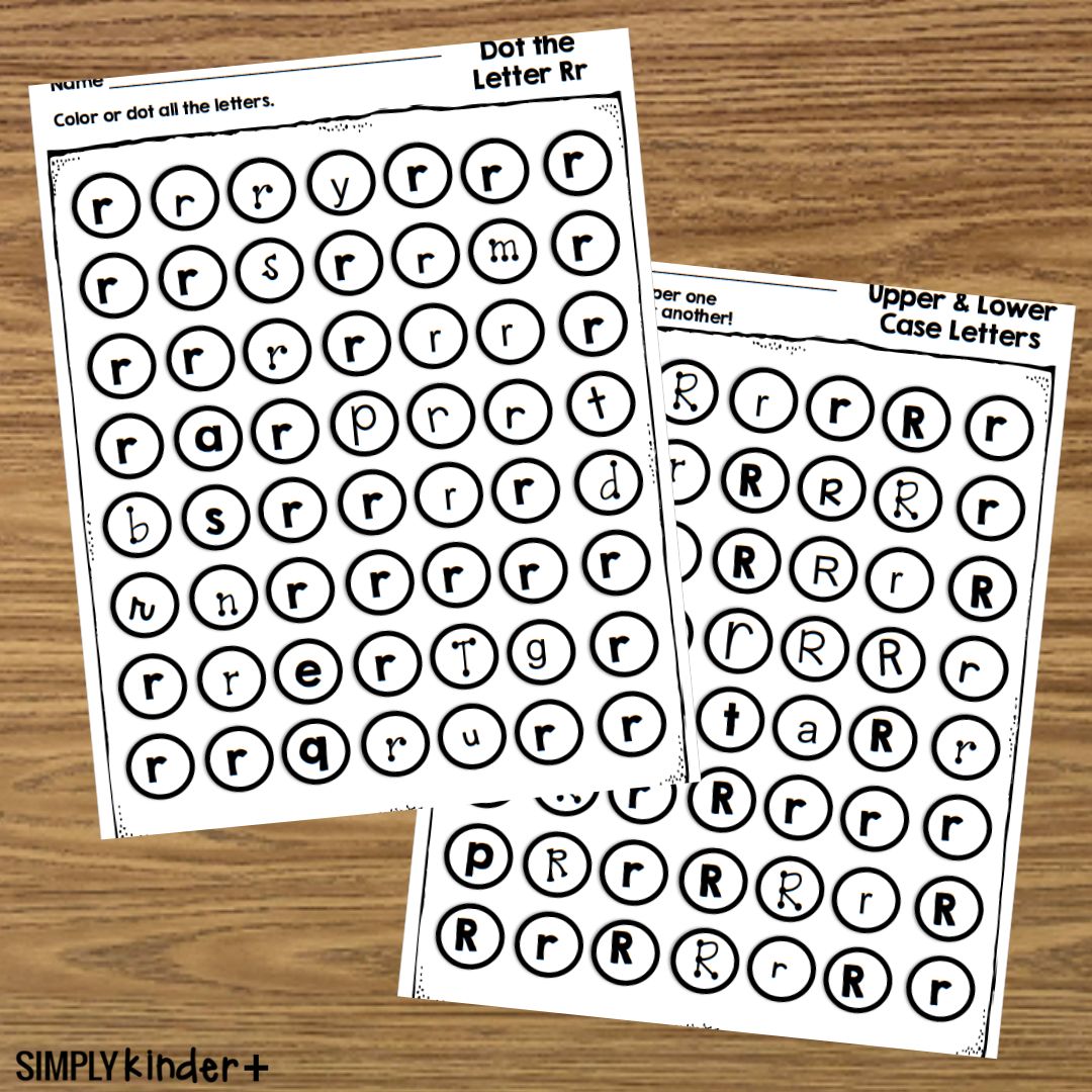 Letter R Dot Sheets - Simply Kinder + Printable Membership
