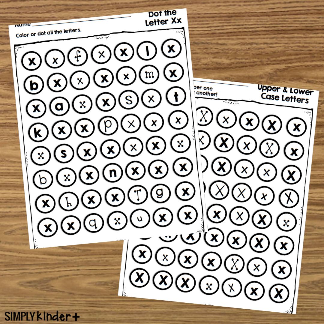 Letter X Dot Sheets - Simply Kinder + Printable Membership