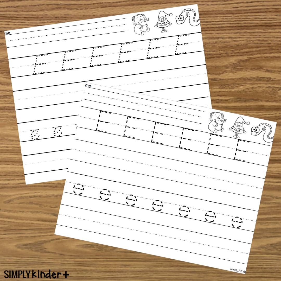 Letter E Write the Letter Small Pictures Page - Simply Kinder Plus