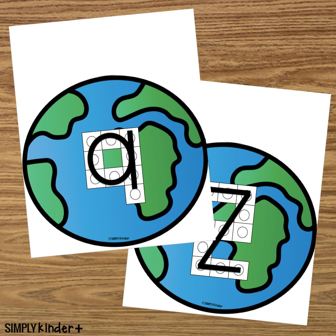 Lowercase Earth Alphabet Snap Block Cubes Center - Simply Kinder ...