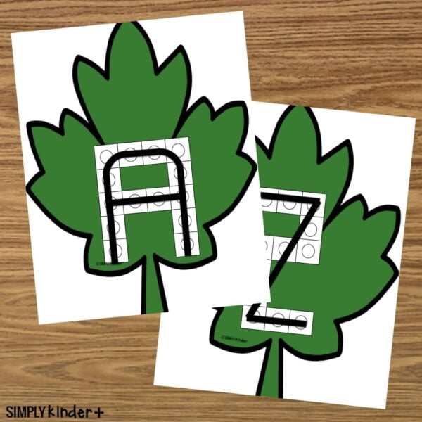 Uppercase Fall Leaves Alphabet Snap Block Cubes Center - Simply Kinder ...