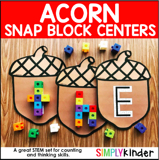 Acorn Alphabet Snap Block Cubes Center - Simply Kinder + Printable ...