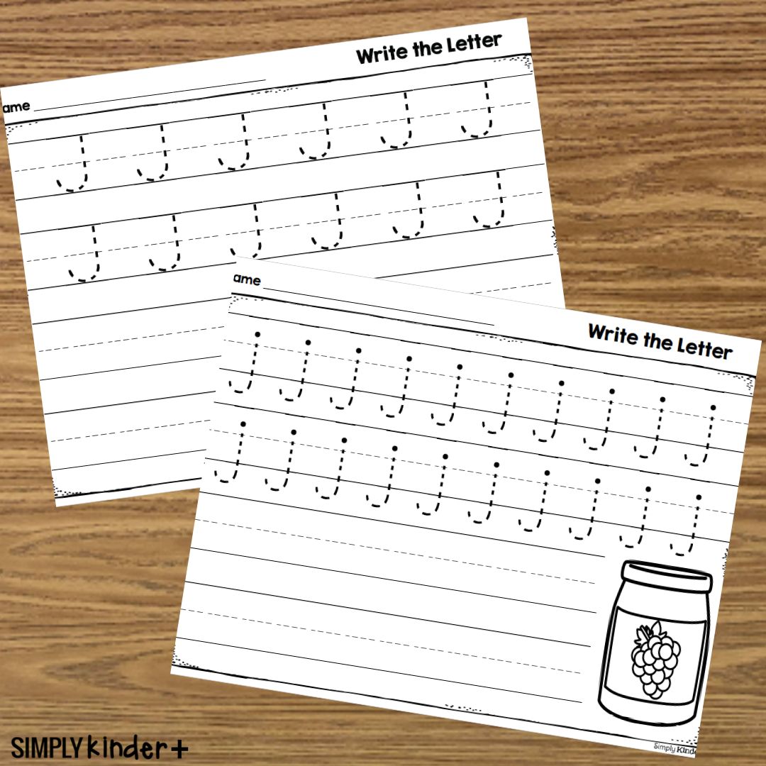 Letter J Write the Letter Page - Simply Kinder Plus