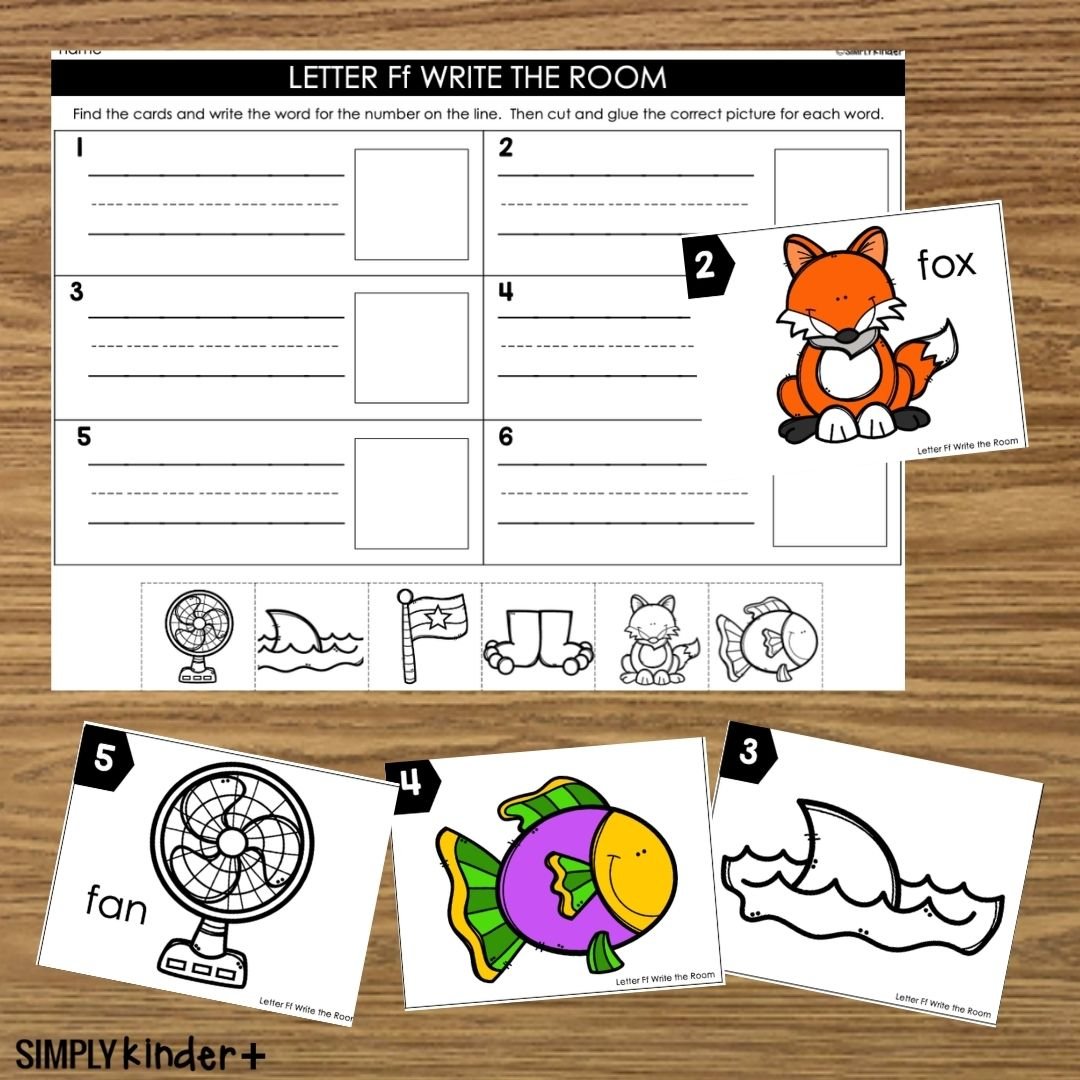 Letter F Write the Room - Simply Kinder + Printable Membership