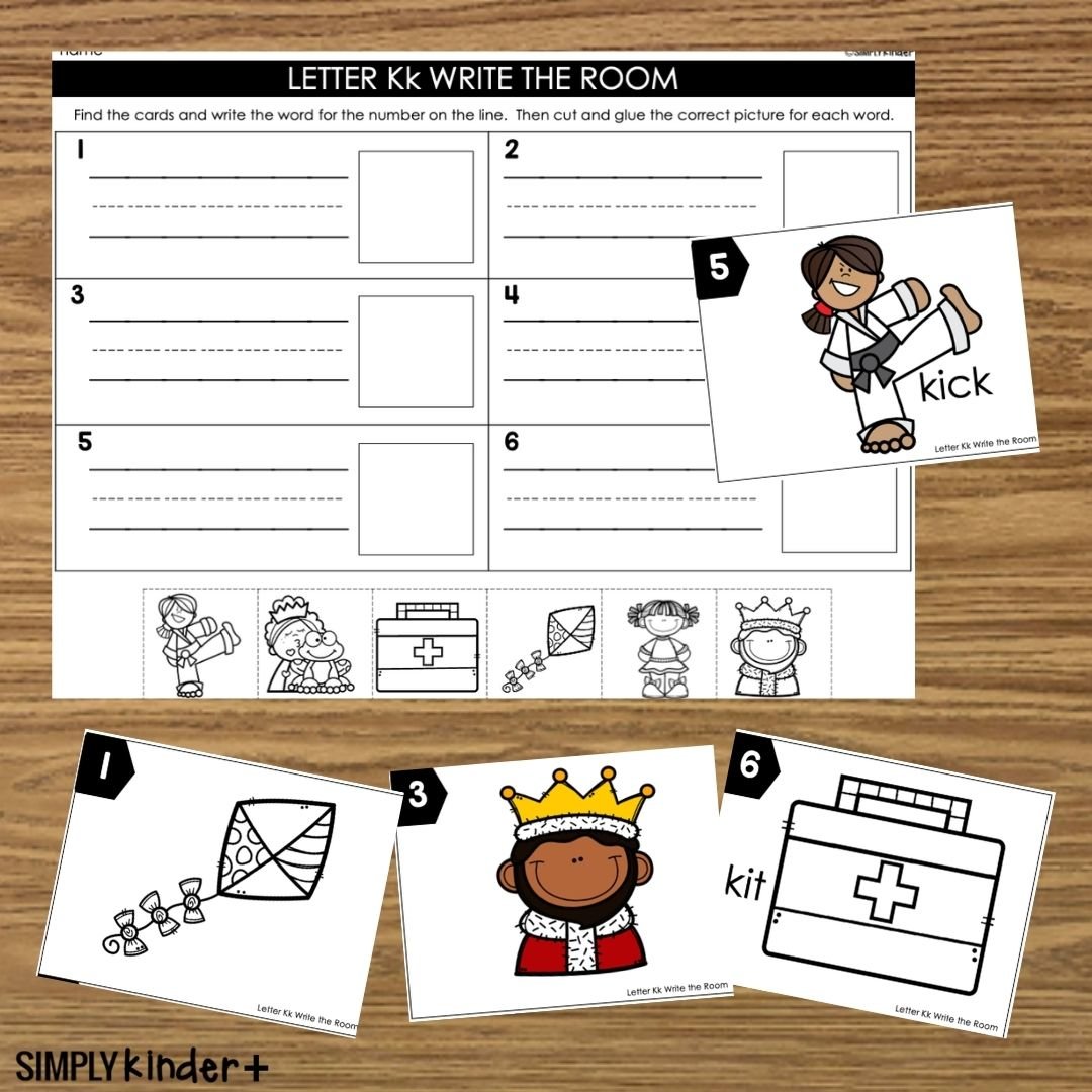 Letter K Write the Room - Simply Kinder + Printable Membership
