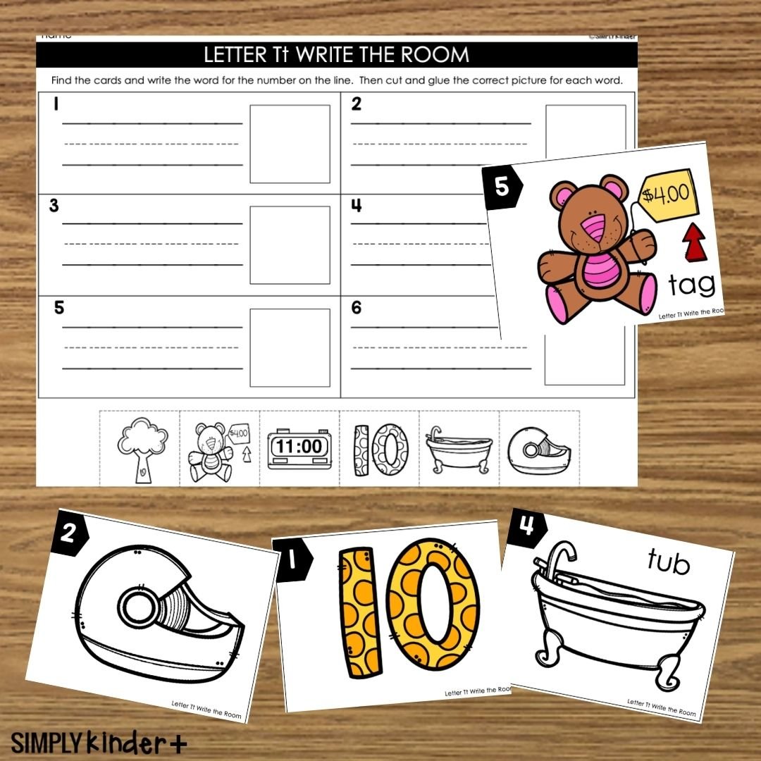 Letter T Write the Room - Simply Kinder + Printable Membership