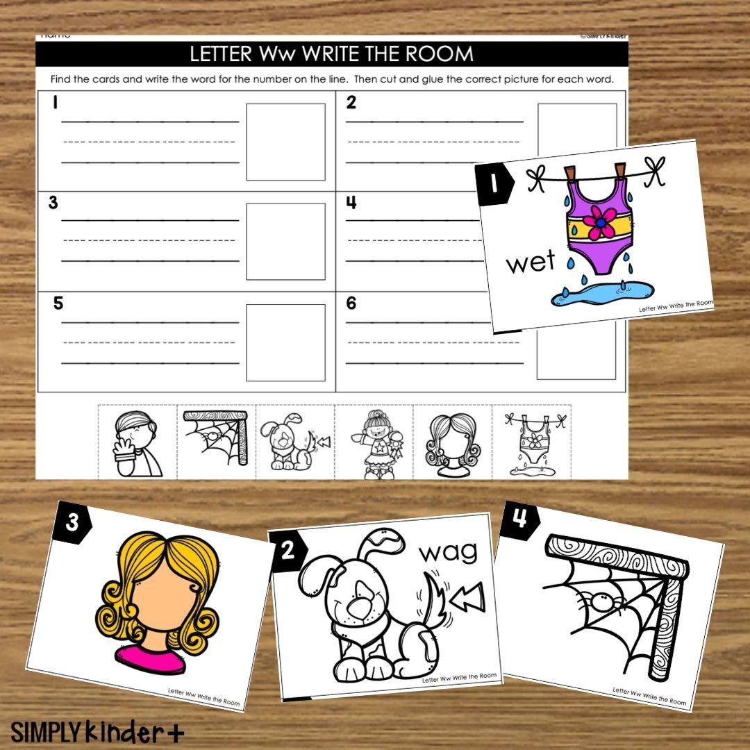 Letter W Write the Room - Simply Kinder + Printable Membership