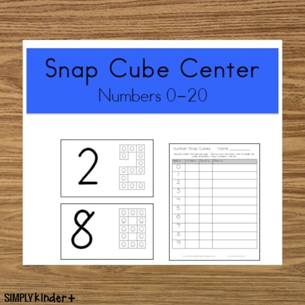 Numbers 0-20 Snap Block Cubes Center - Simply Kinder + Printable Membership