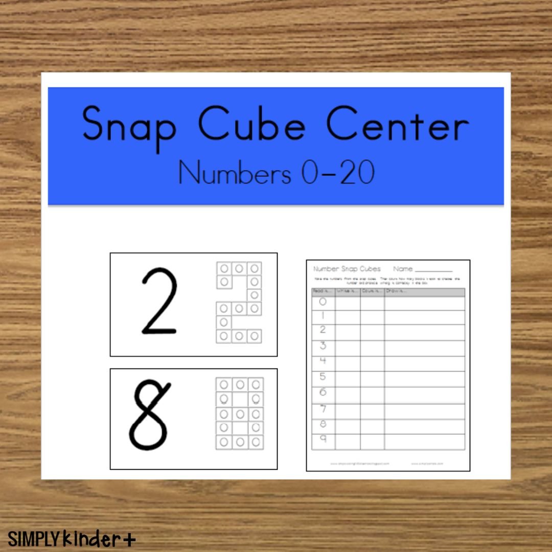 Numbers 0-20 Snap Block Cubes Center - Simply Kinder + Printable Membership