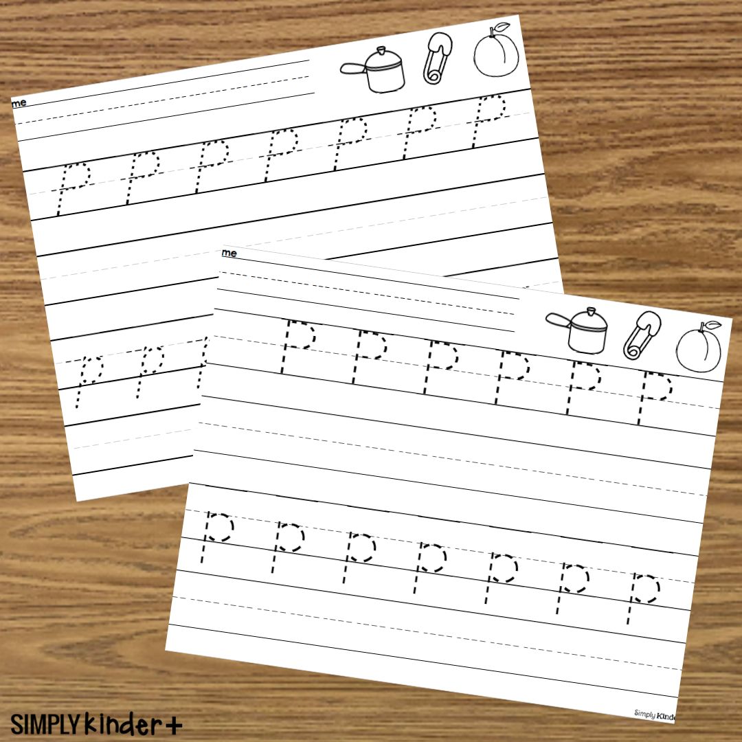 Letter P Write the Letter Small Pictures Page - Simply Kinder Plus