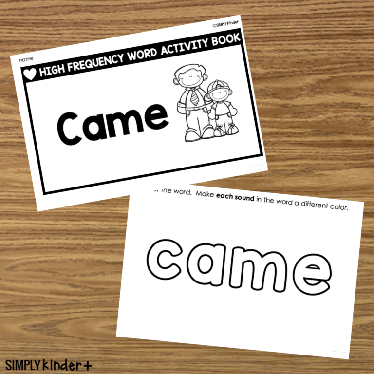 From - Sight Word Cut & Glue Activities - Simply Kinder Plus