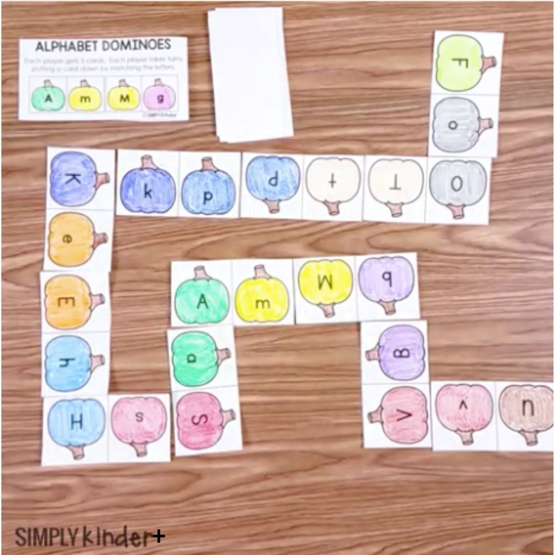Pumpkin Alphabet Dominoes Alphabet Match Send Home Center - Simply ...