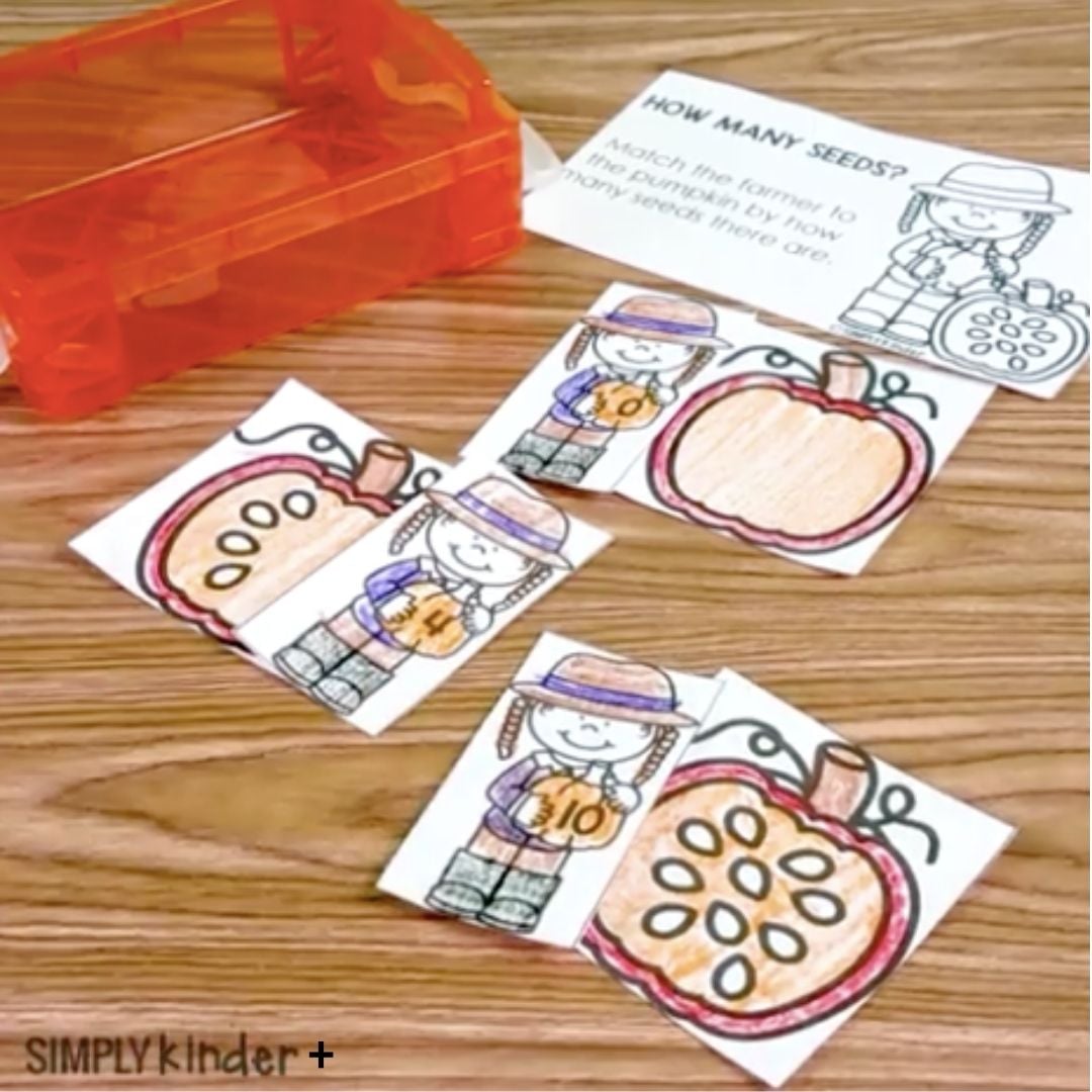 Pumpkin Counting to 10 Send Home Center - Simply Kinder + Printable ...