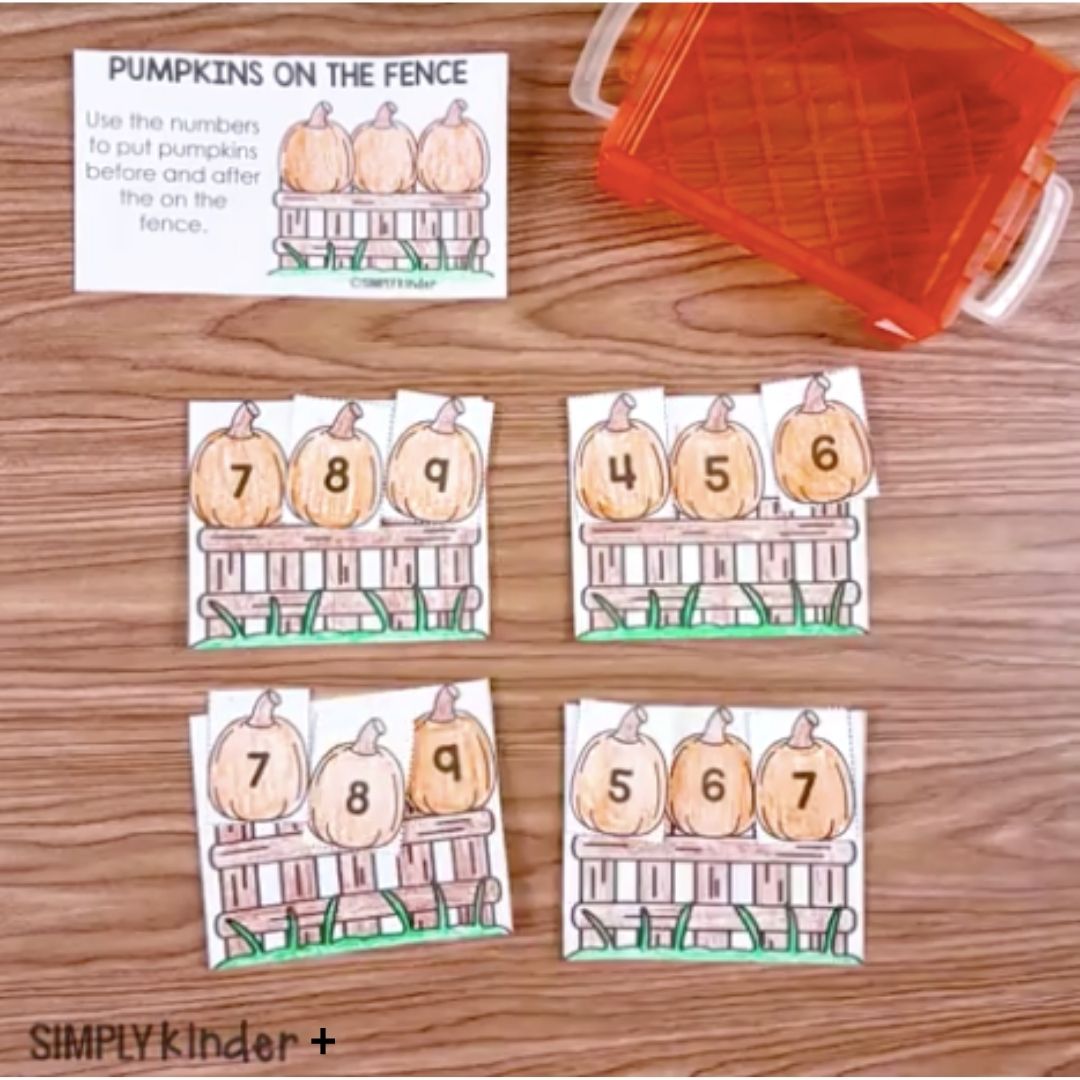 Pumpkin Number Order Send Home Center - Simply Kinder + Printable ...