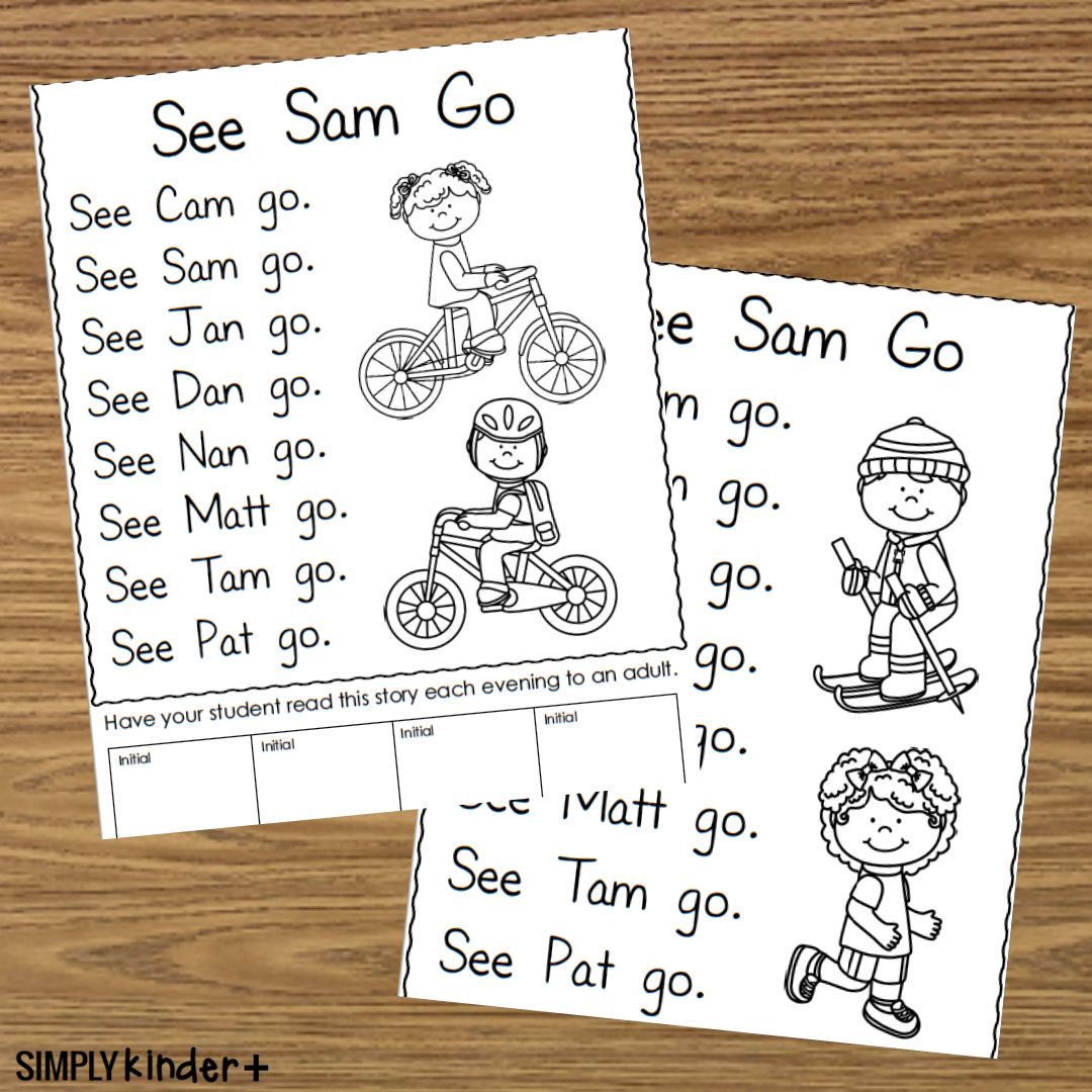 Decodable Reader: See Sam Go - Simply Kinder + Printable Membership