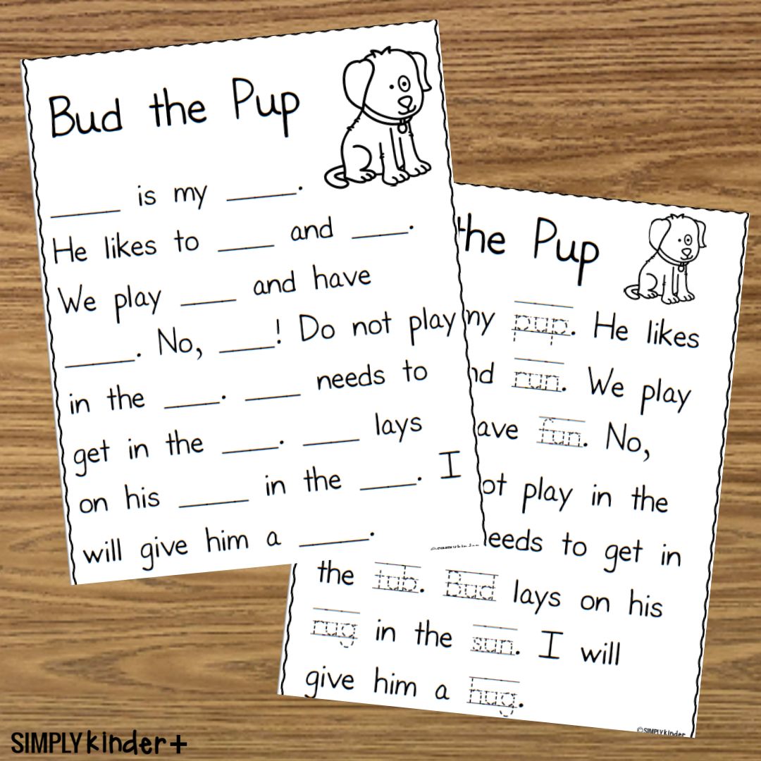 Decodable Reader: Bud The Pup - Simply Kinder + Printable Membership