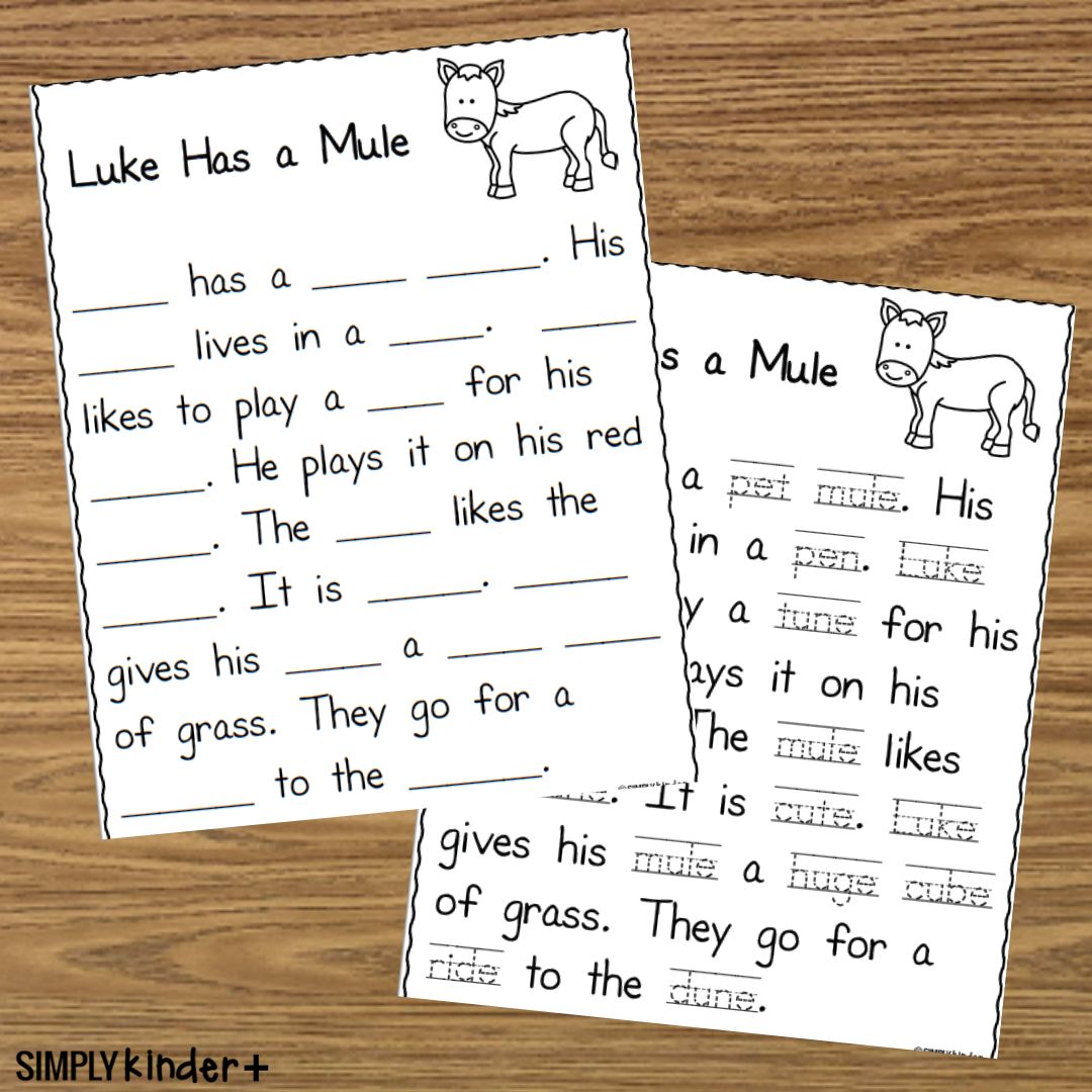 Decodable Reader: Luke Has A Mule - Simply Kinder + Printable Membership