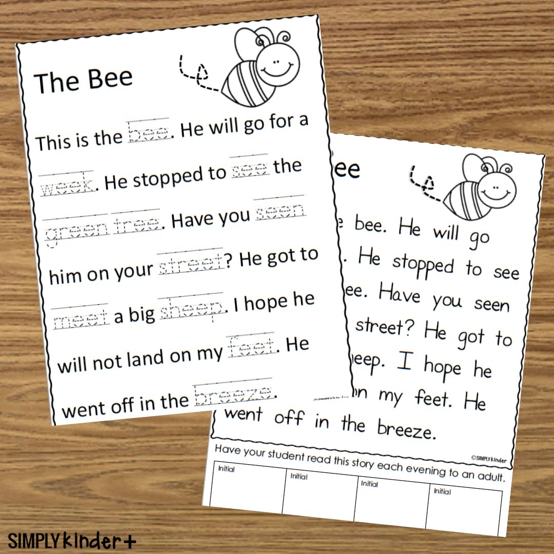 Decodable Reader: The Bee - Simply Kinder + Printable Membership