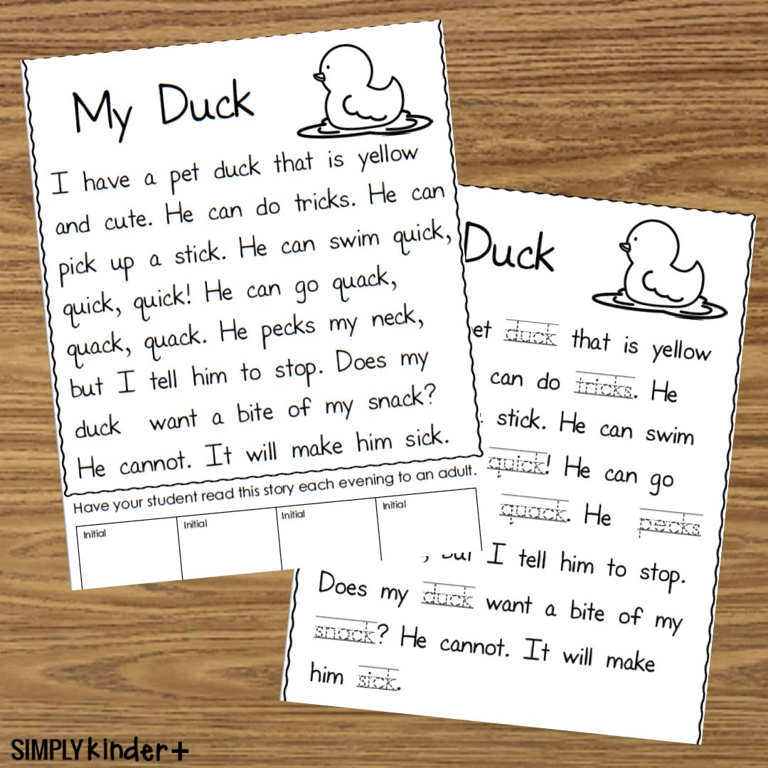 Decodable Reader: My Duck - Simply Kinder + Printable Membership