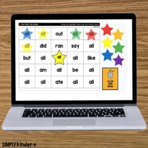 Digital Sight Word All- Dolch, Primer, Fry - Simply Kinder + Printable ...