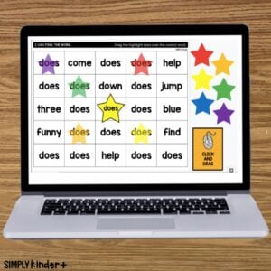 Digital Sight Word Does- Dolch, Second - Simply Kinder + Printable ...