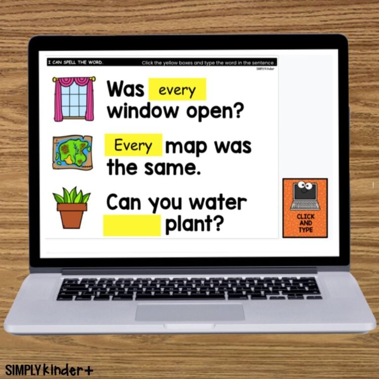 Digital Sight Word Every- Dolch, First - Simply Kinder + Printable ...