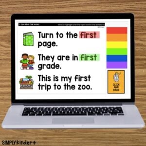 Digital Sight Word First- Dolch, Second, Fry - Simply Kinder ...